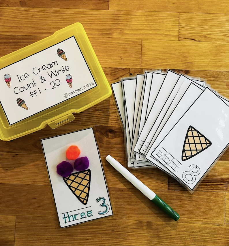 Ice Cream Counting Task Box: Autism Special Education Activity - Etsy