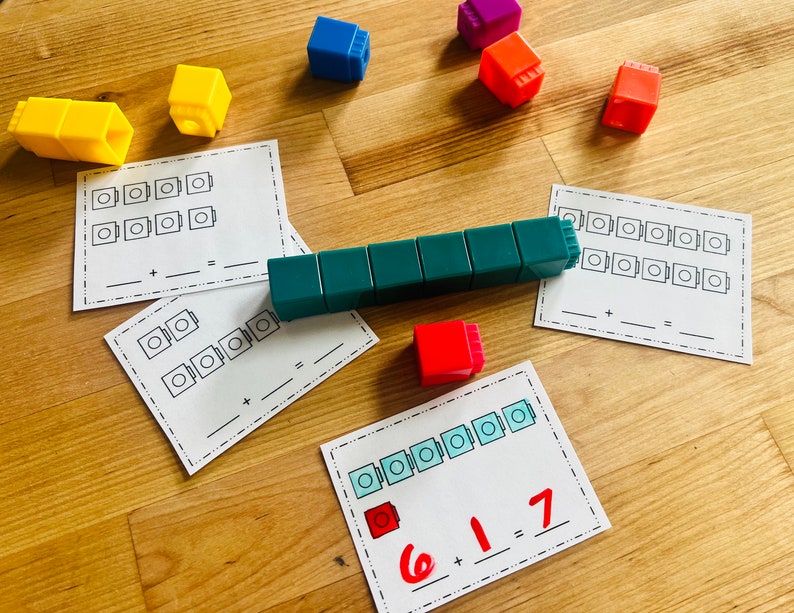 Snap Cubes Math Activity Math Task Cards Addition and - Etsy