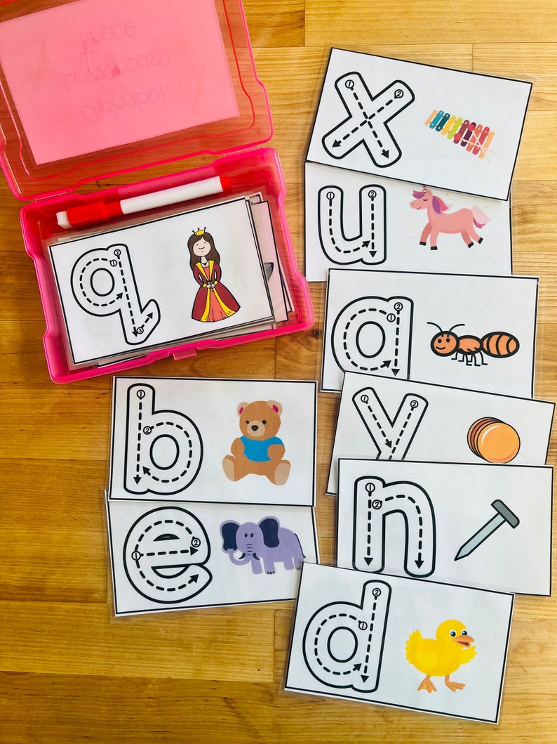 Lowercase Alphabet Tracing Task Box: Preschool Letter Learning - Etsy