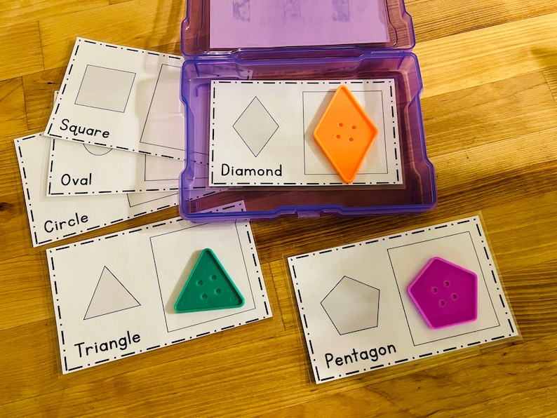 Shape Matching Task Box: Early Learning Activity (digital Download) - Etsy