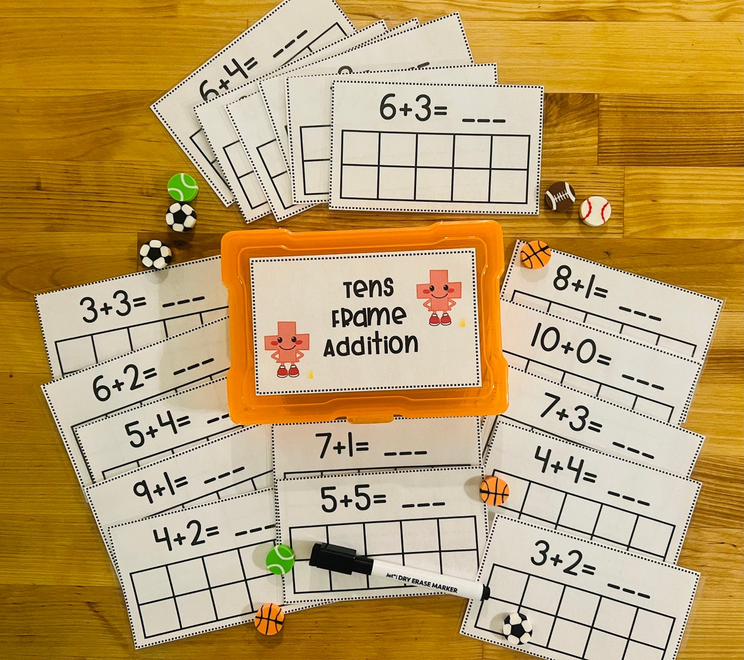 Tens Frame Addition Task Box: Kindergarten Math 1-10 - Etsy