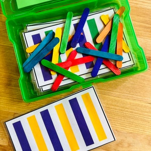 Popsicle Stick Patterns Task Box Patterns and Shapes Special Education ...