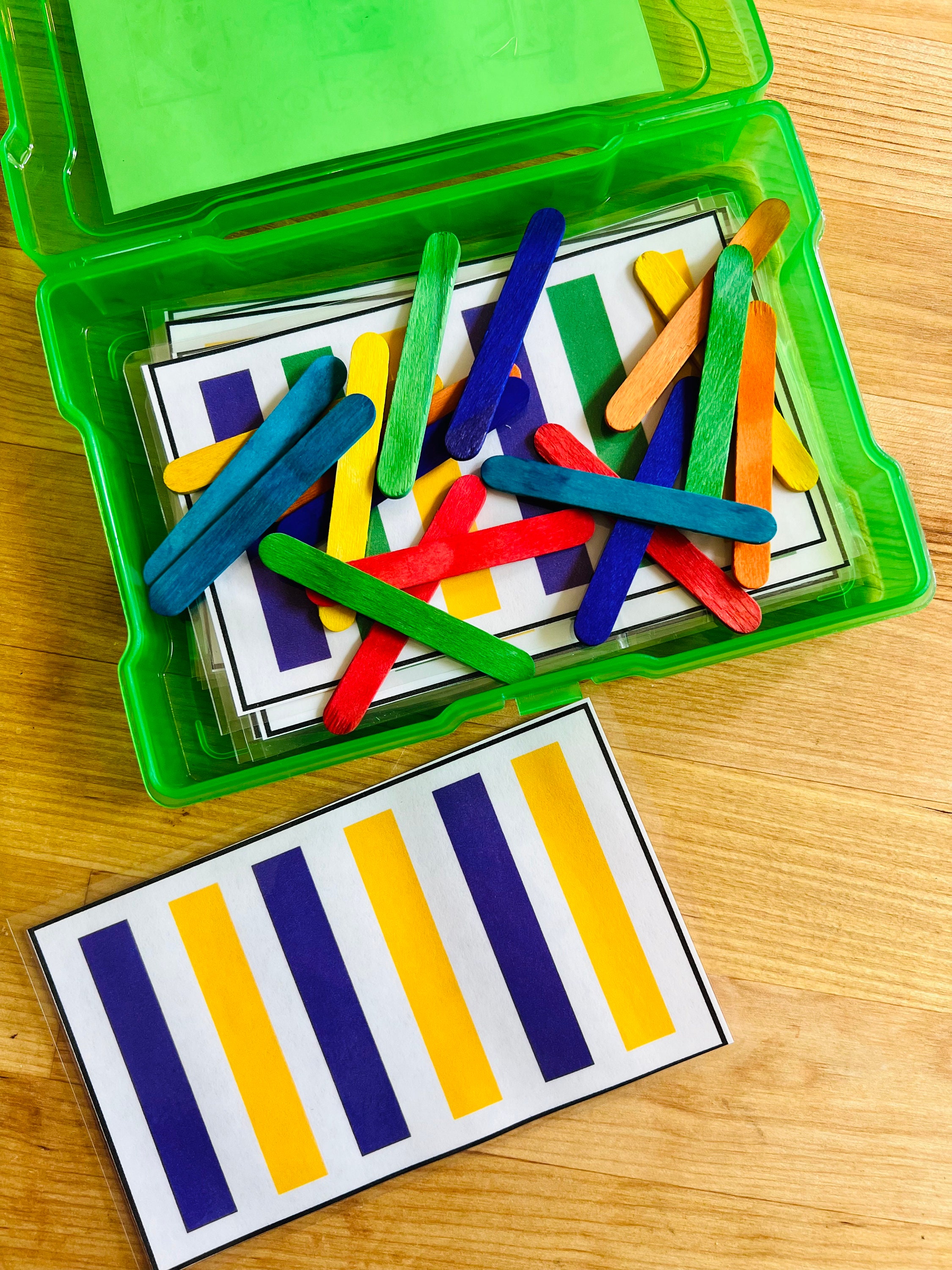 Popsicle Stick Patterns Task Box Patterns and Shapes Special Education ...