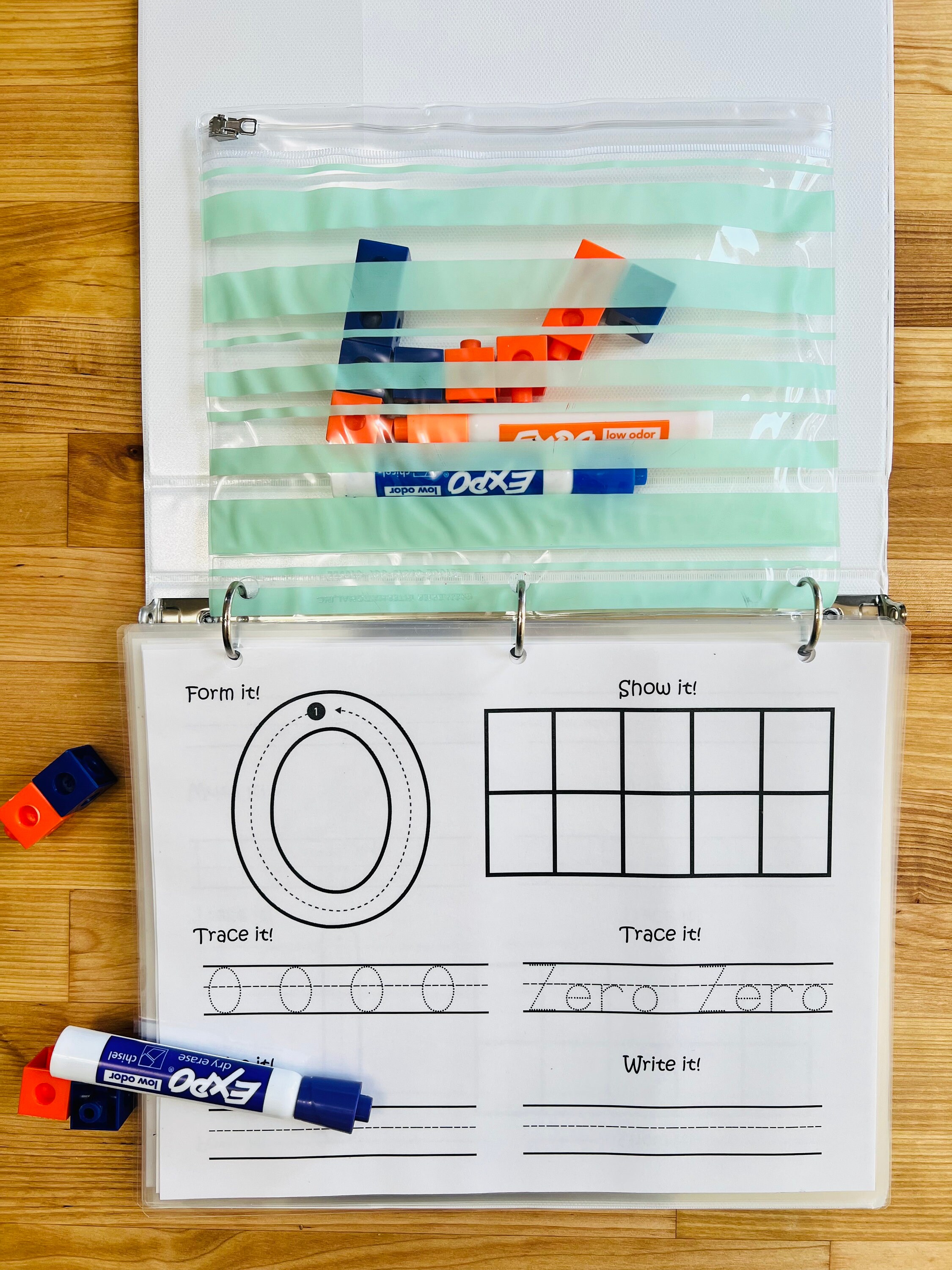 Wipe Clean Busy Binder for Kids, Laminated Workbook, Number Activity ...