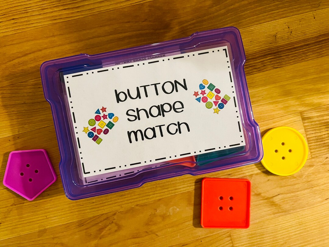 Button Shape Match Task Box, Task Box, Shape Activity, Matching Shapes ...