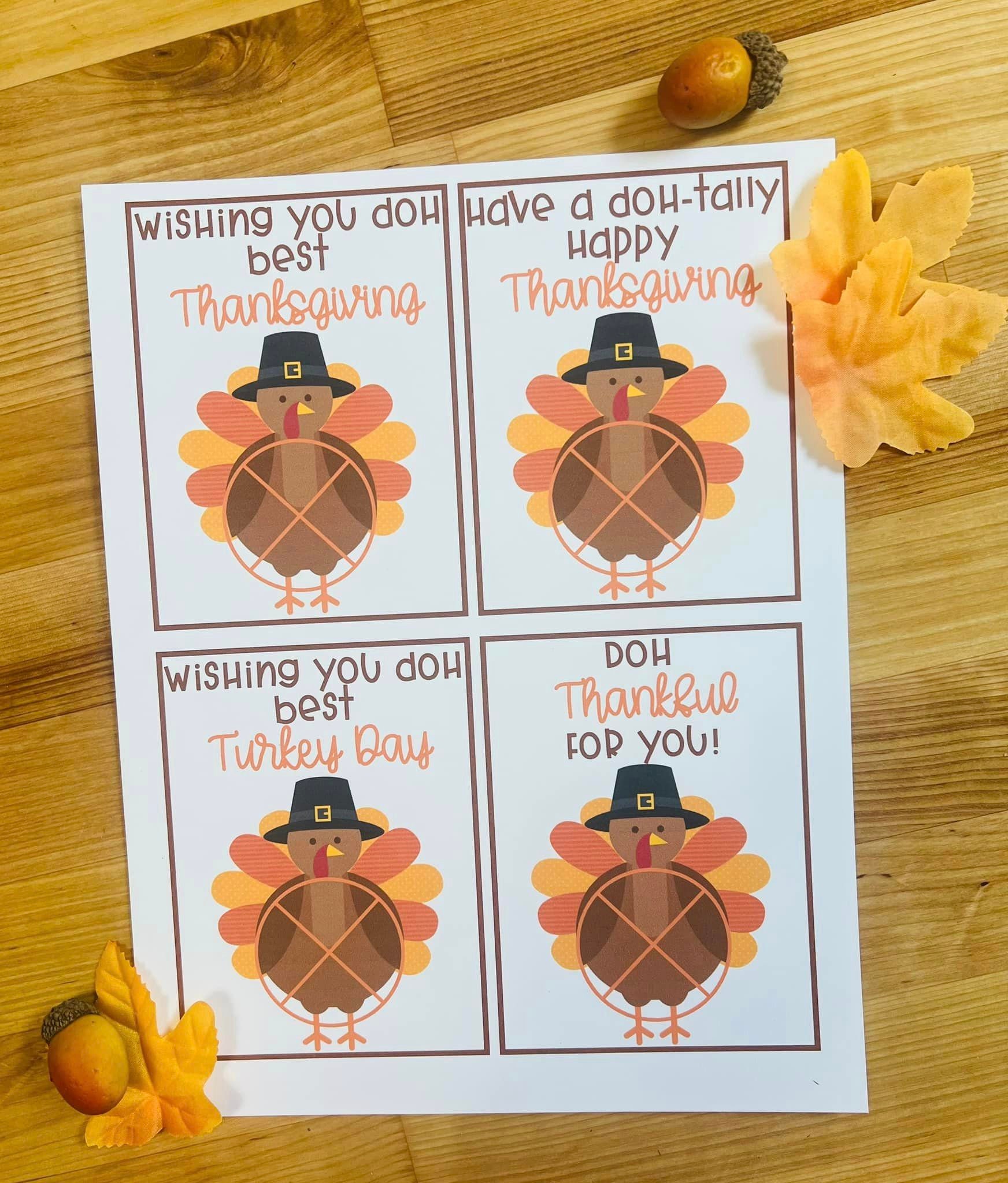 Thanksgiving Playdoh Cards Thanksgiving Class Favor Turkey - Etsy