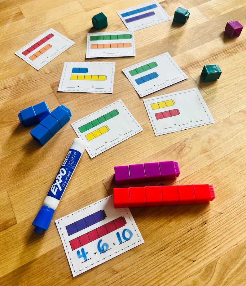 Snap Cubes Math Activity Math Task Cards Addition and - Etsy