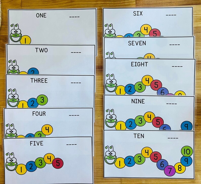 Caterpillar Counting, Number Activity, Counting 1-10, Preschool Math ...