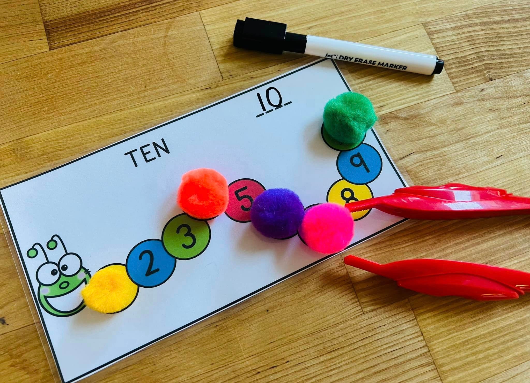Caterpillar Counting, Number Activity, Counting 1-10, Preschool Math ...