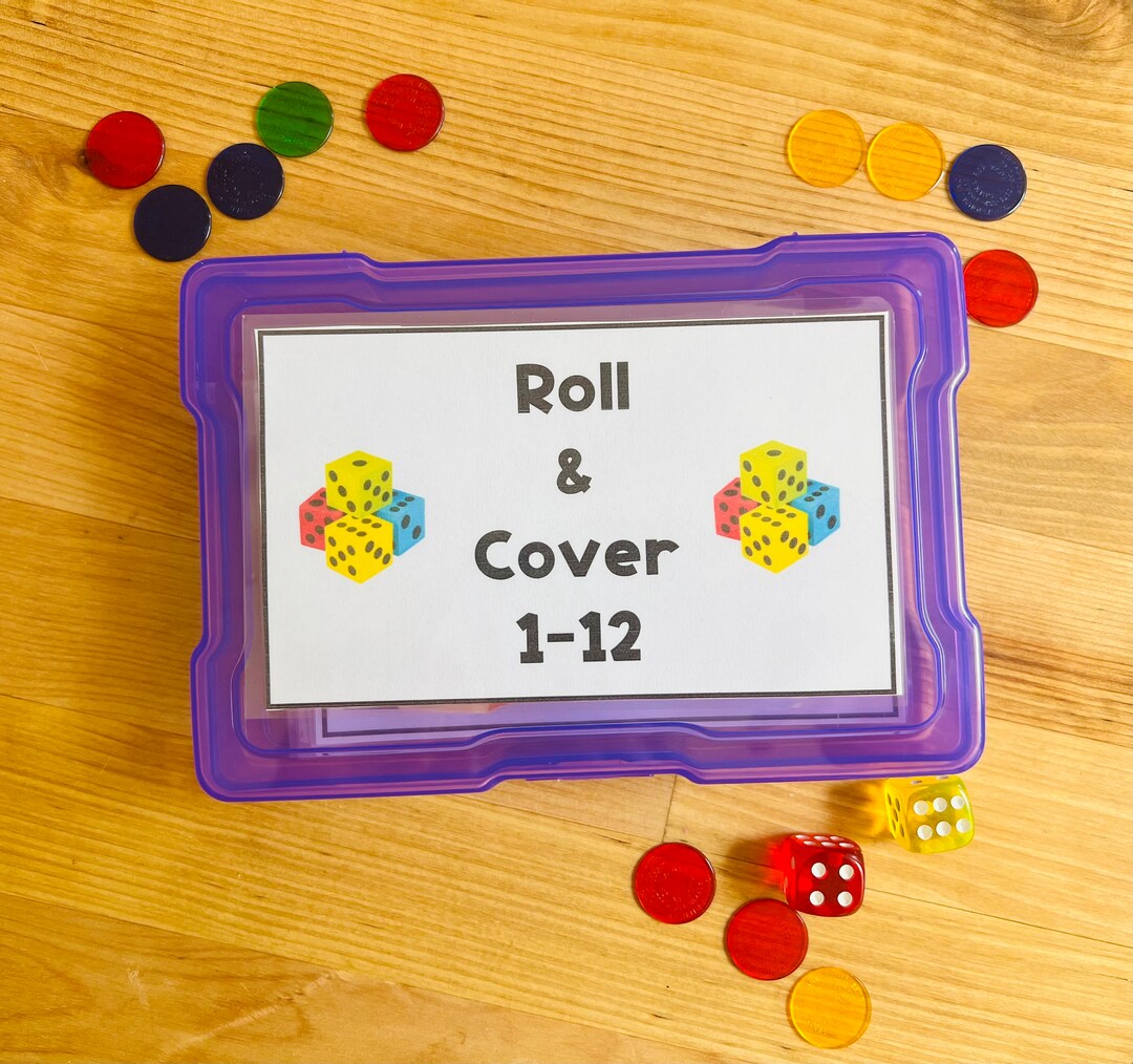 Roll and Cover Task Box Number Kindergarten Numbers Task Box Homeschool ...