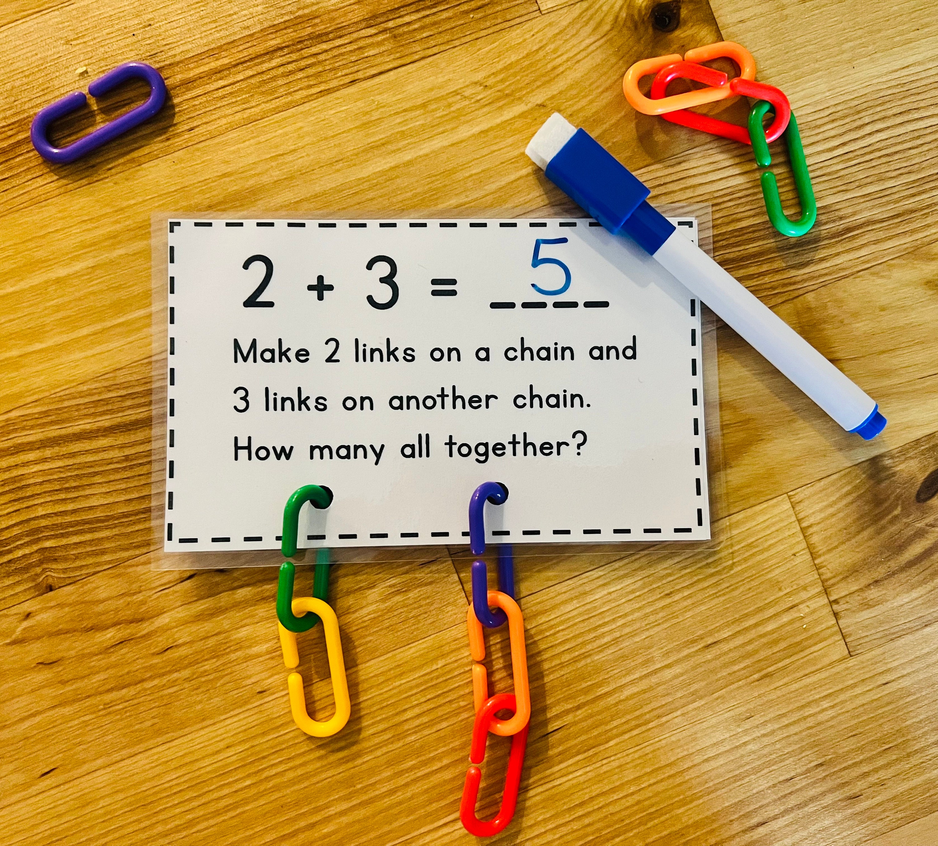 Chain Link Addition Task Box Addition Activity Task Box Montessori ...