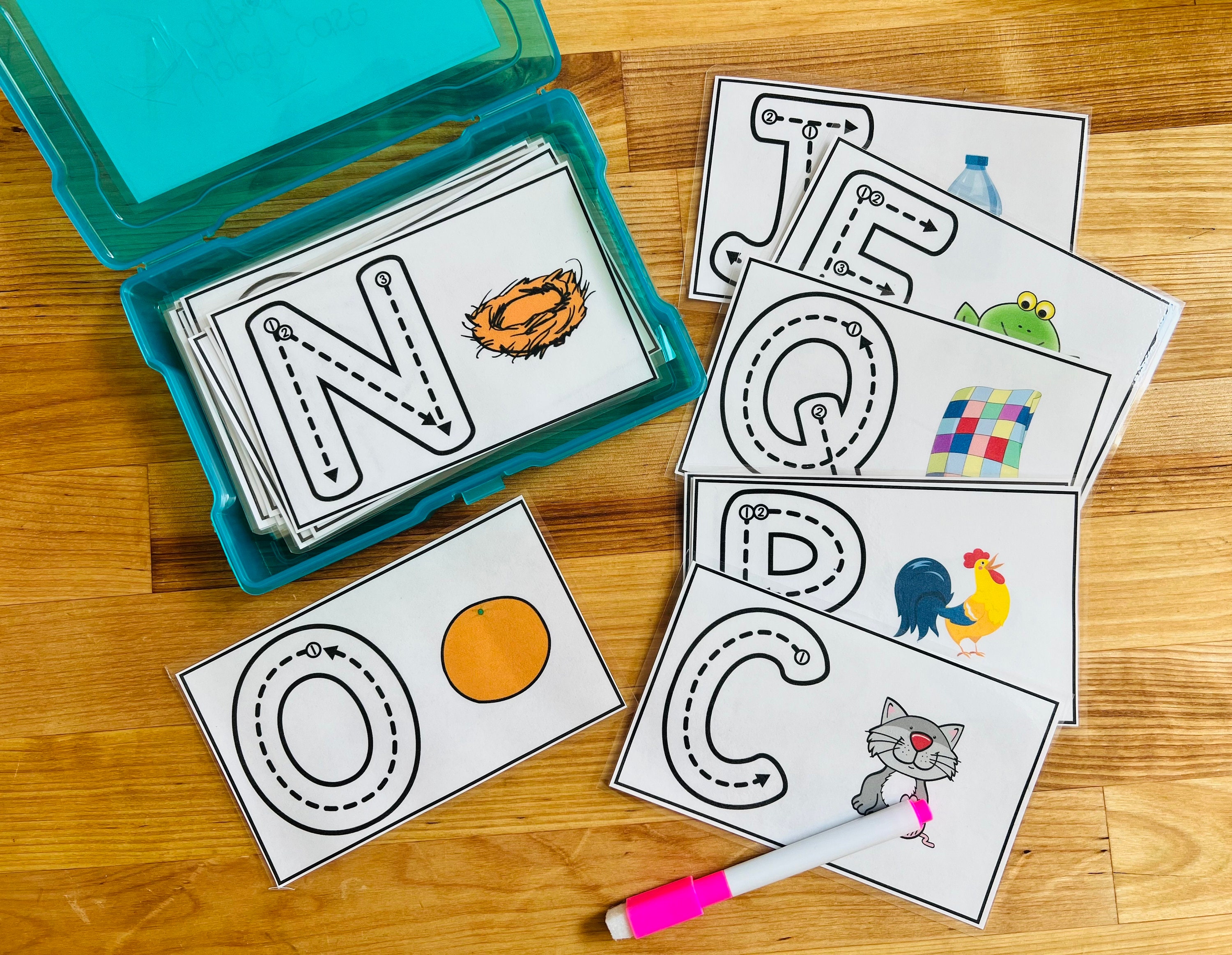 Alphabet Tracing Task Box: Homeschool Kindergarten Letter Practice - Etsy