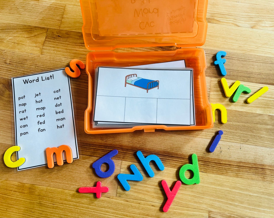 CVC Word Building Task Box Kindergarten Word Building Task Box ...