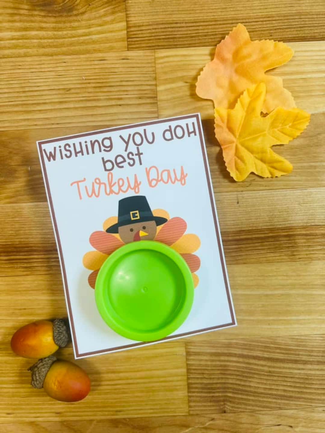 Thanksgiving Playdoh Cards, Thanksgiving Class Favor, Turkey Playdough ...