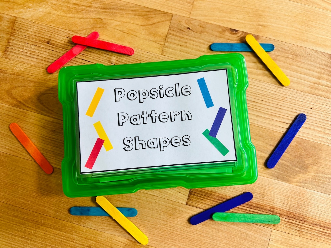 Popsicle Stick Patterns Task Box Patterns and Shapes Special Education ...