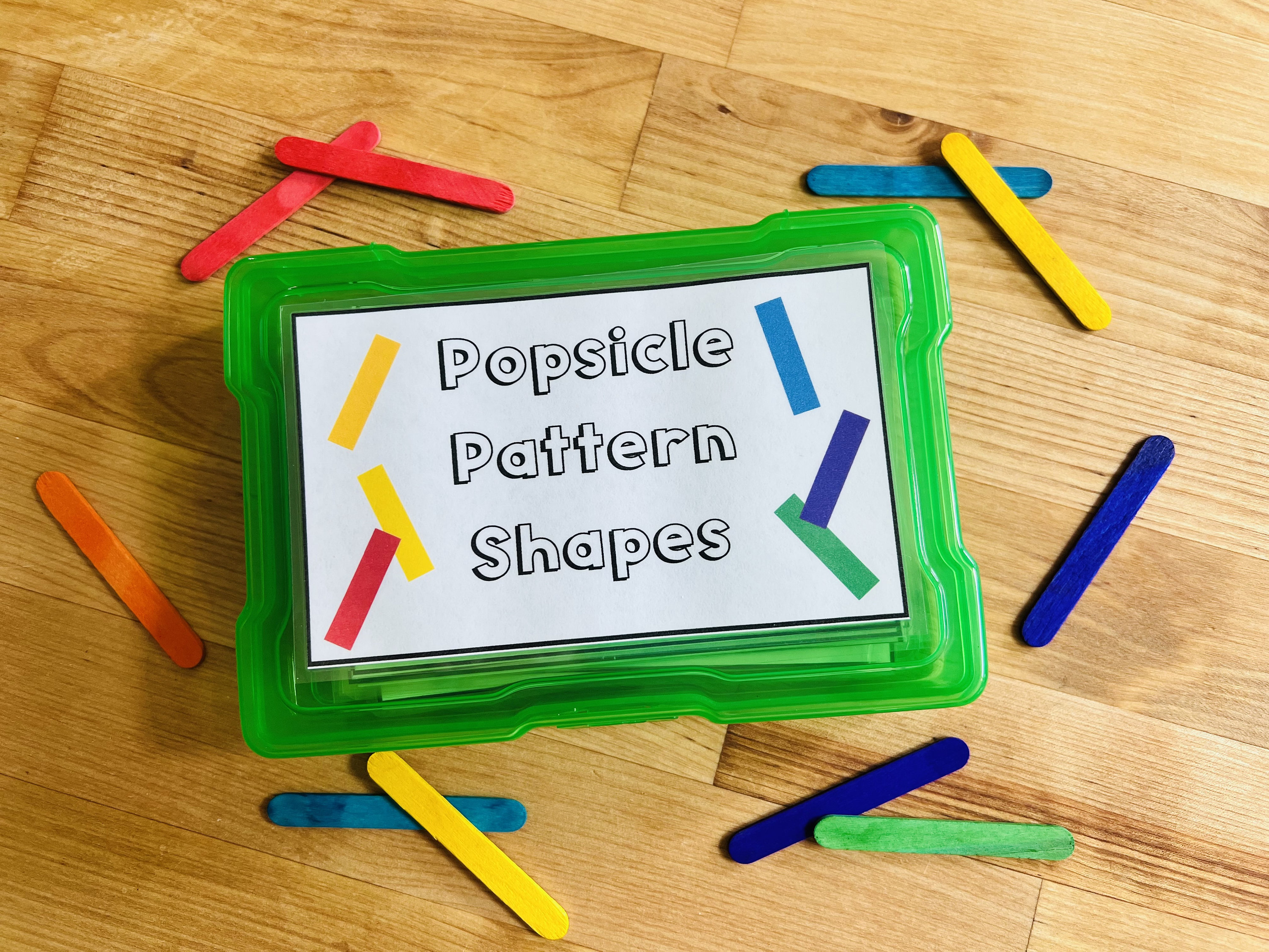 Popsicle Stick Patterns Task Box Patterns and Shapes Special Education ...