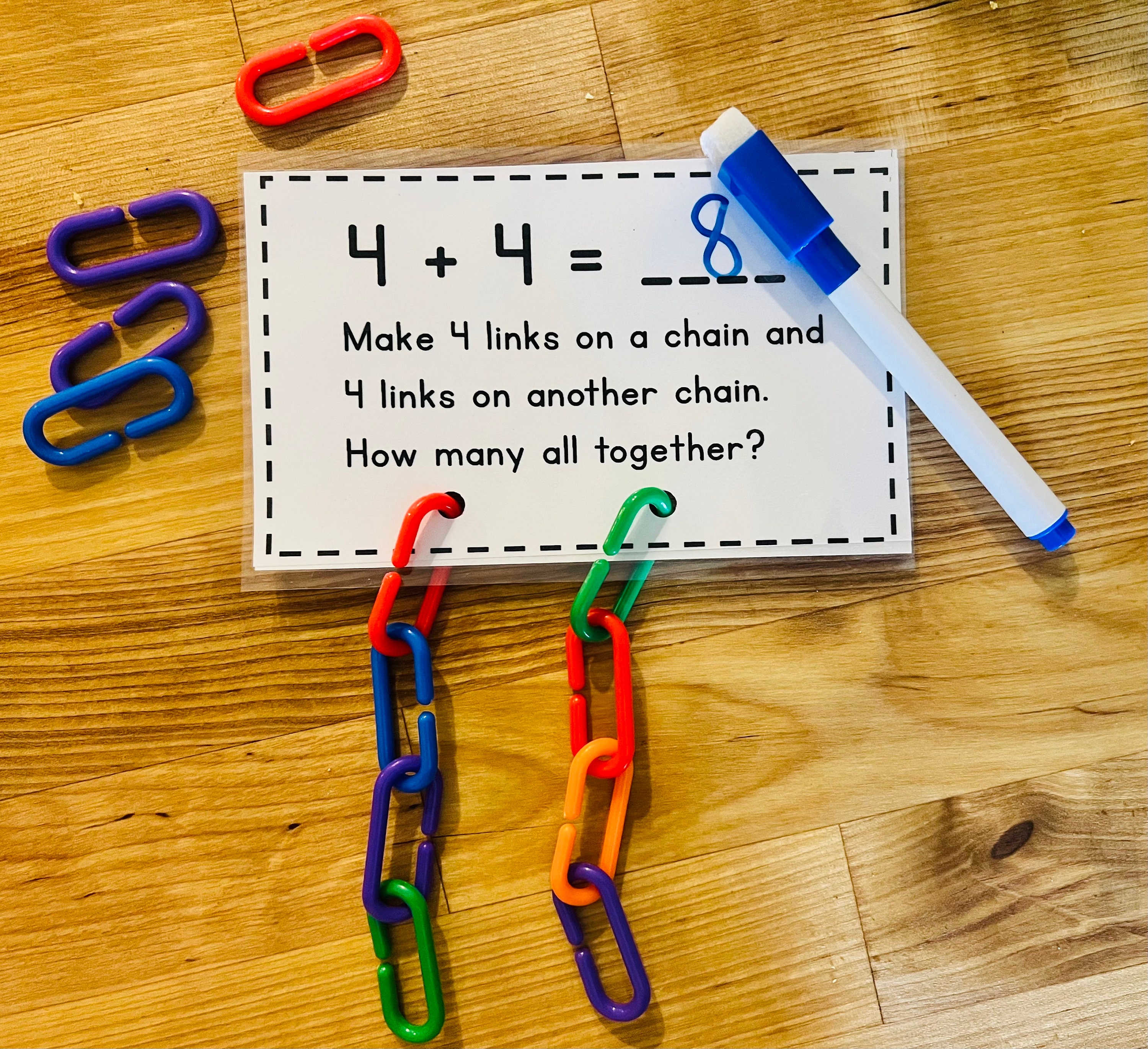 Chain Link Addition Task Box Addition Activity Task Box Montessori ...