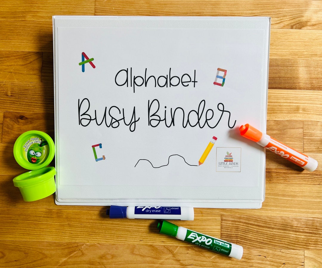 Wipe Clean Busy Binder for Preschool, Alphabet Activity, Laminated ...