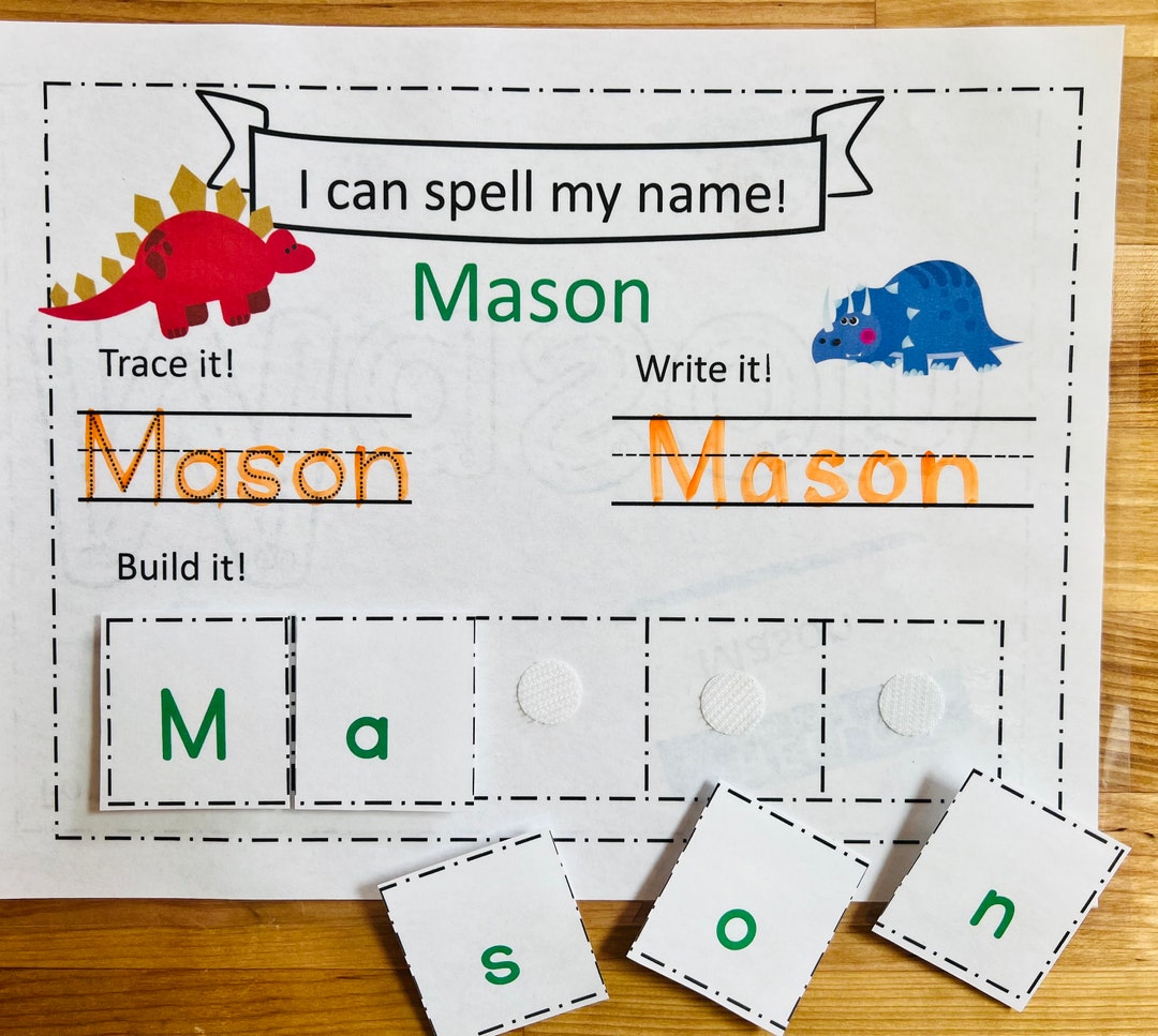 Dry Erase Name Mat, Montessori Activity to Write and Spell Name for ...