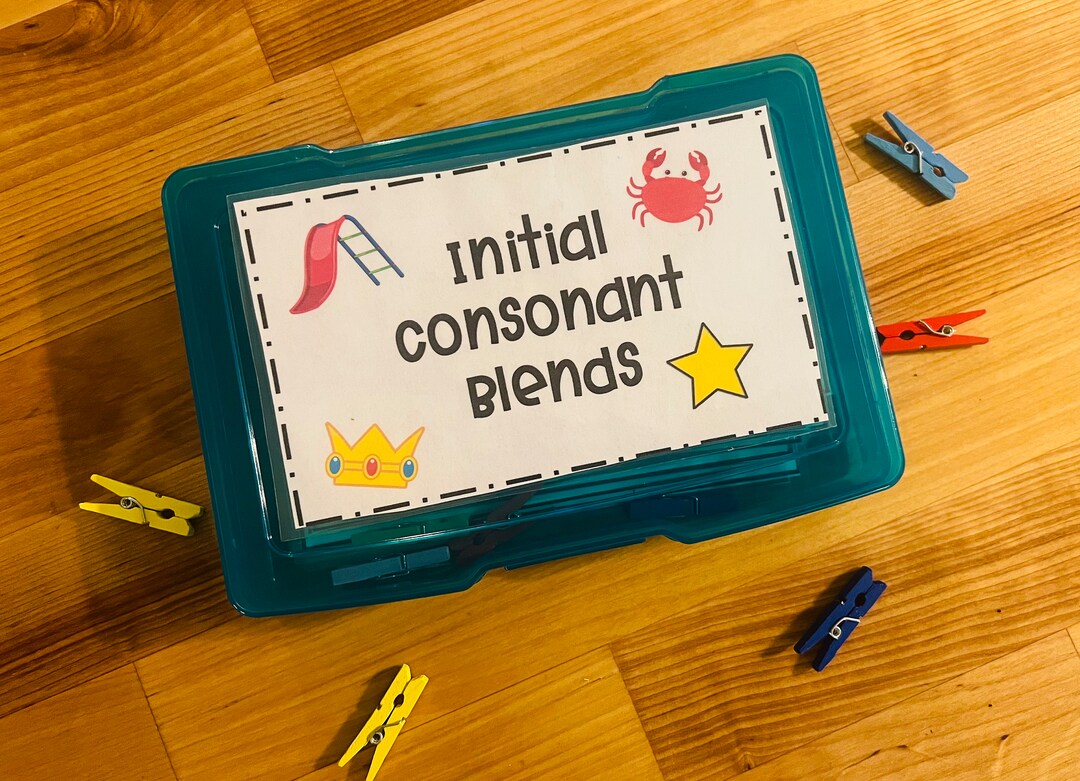 Initial Consonant Blends Task Box, Kindergarten Phonics, Phonics Task ...