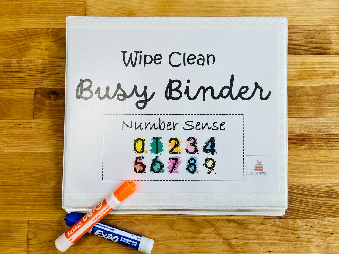 Wipe Clean Busy Binder for Kids, Laminated Workbook, Number Activity ...