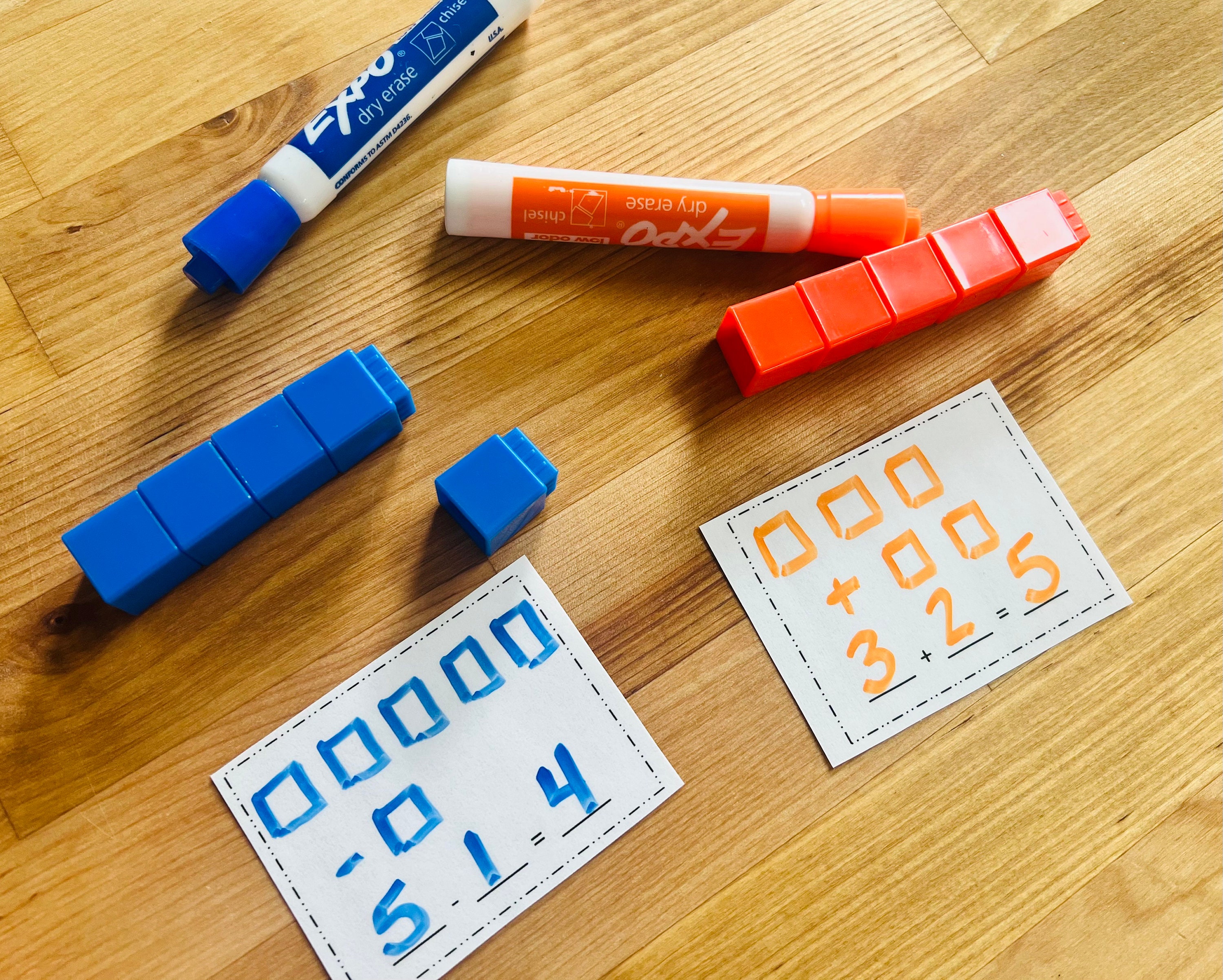 Snap Cubes Math Activity, Math Task Cards, Addition and Subtraction ...