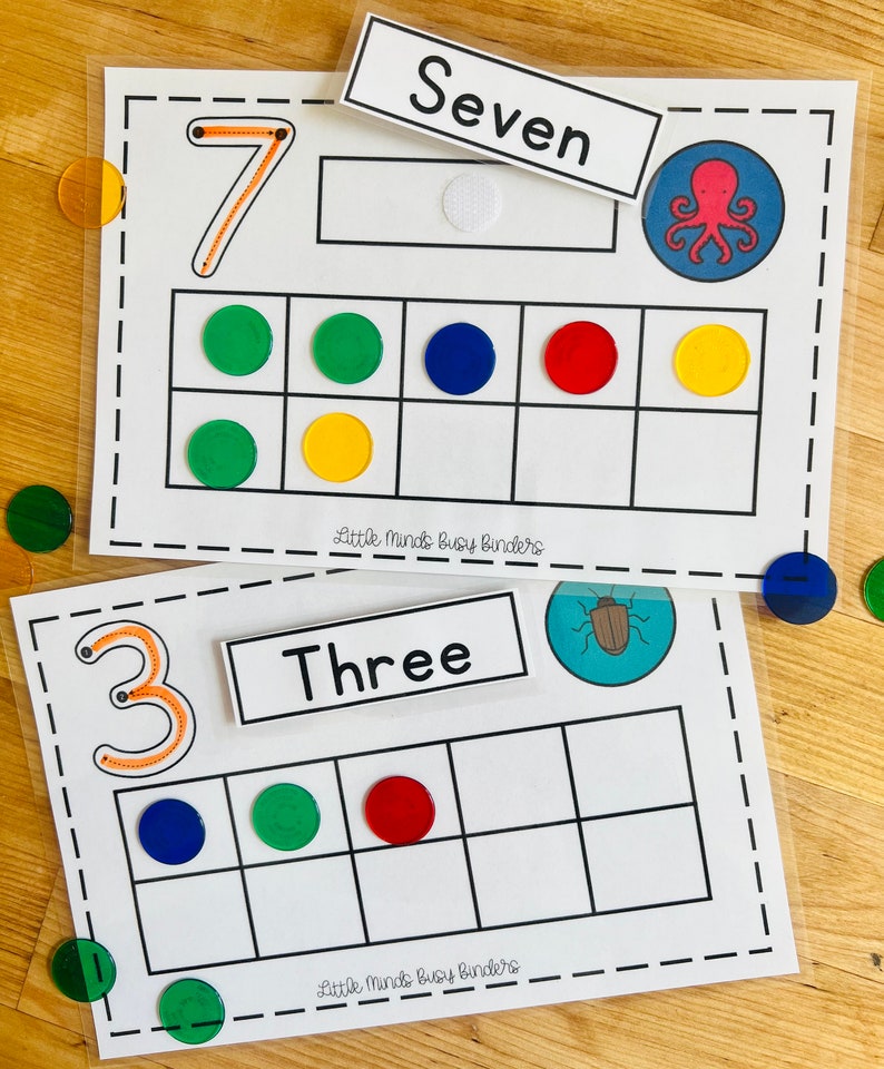 Tens Frame Counting Mat Counting Number Activity Numbers - Etsy