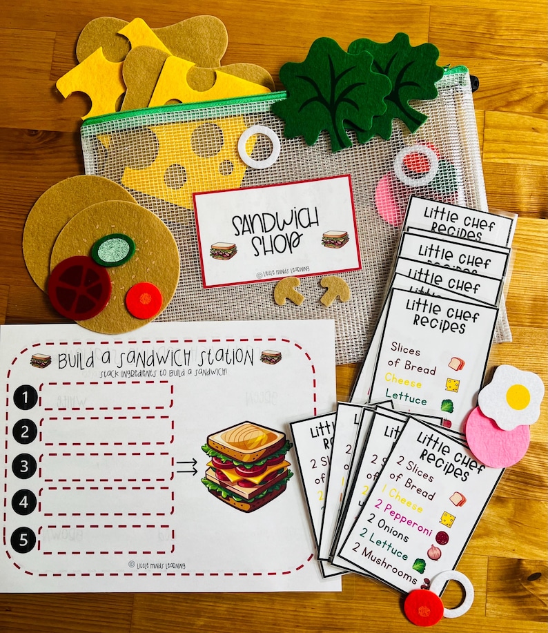 Sandwich Shop Pouch Activity for Preschool, Kindergarten, SPED, Food ...