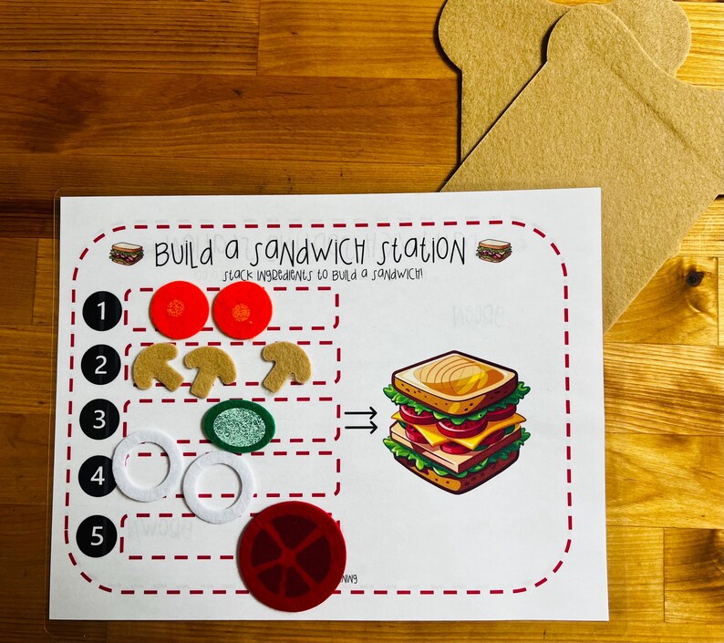 Sandwich Shop Pouch Activity for Preschool, Kindergarten, SPED, Food ...