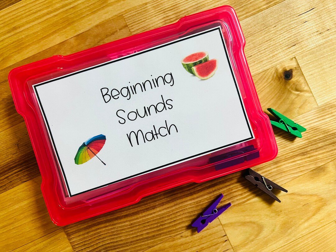 Beginning Sounds Task Box: Kindergarten Homeschool Activity - Etsy