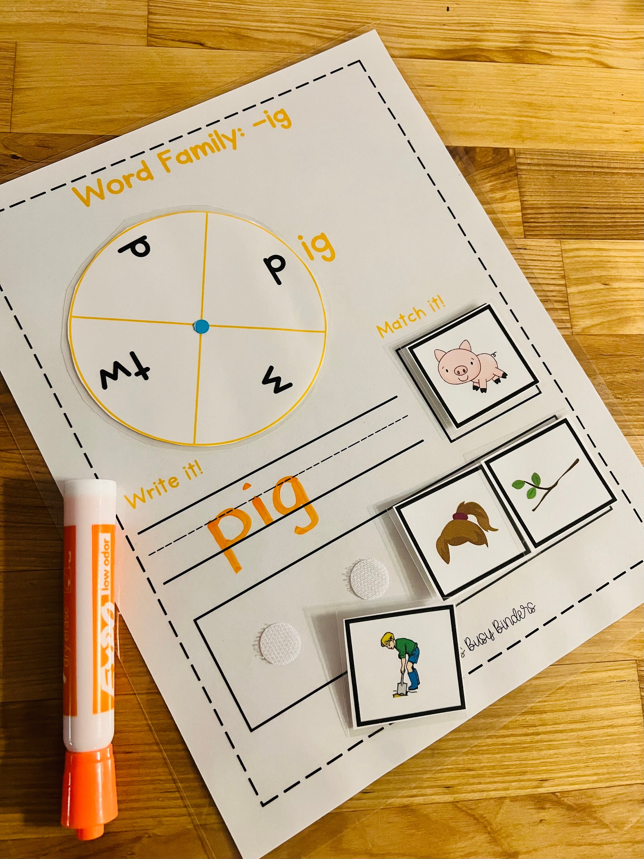 Word Family Activity: Preschool Learning Game (digital Download) - Etsy