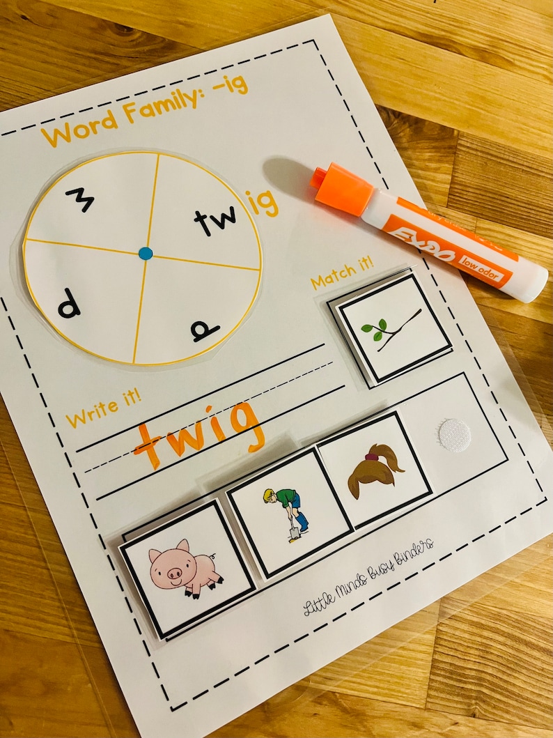 Word Family Activity Word Families Preschool Activity Word Activity ...