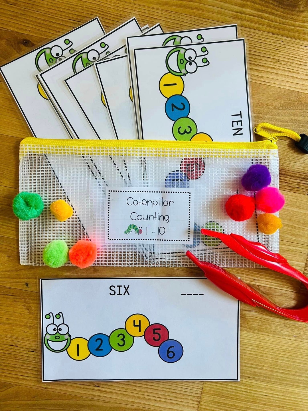 Caterpillar Counting, Number Activity, Counting 1-10, Preschool Math ...