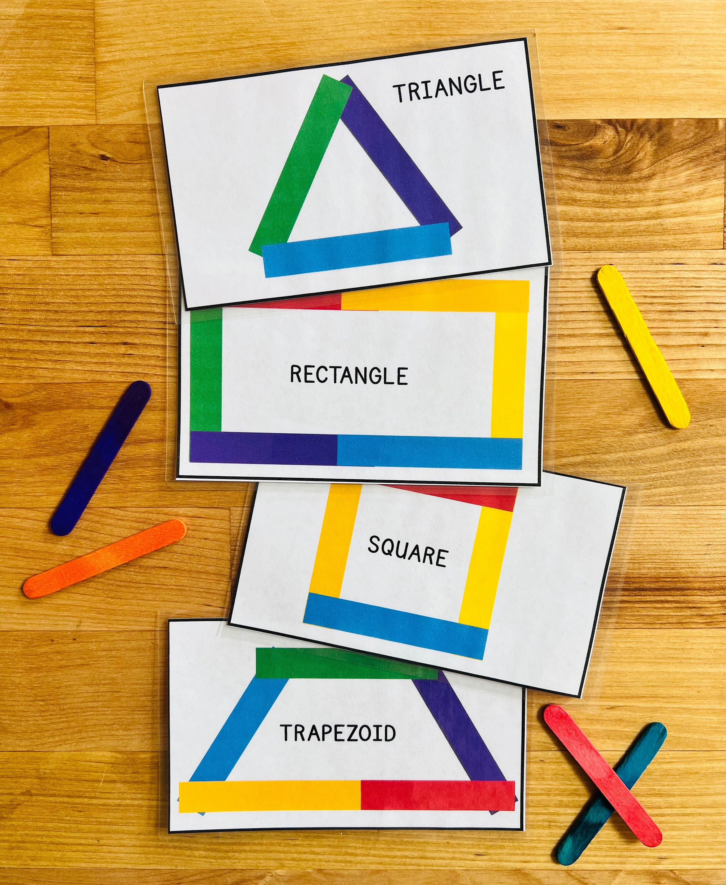 Popsicle Stick Patterns Task Box Patterns and Shapes Special Education ...