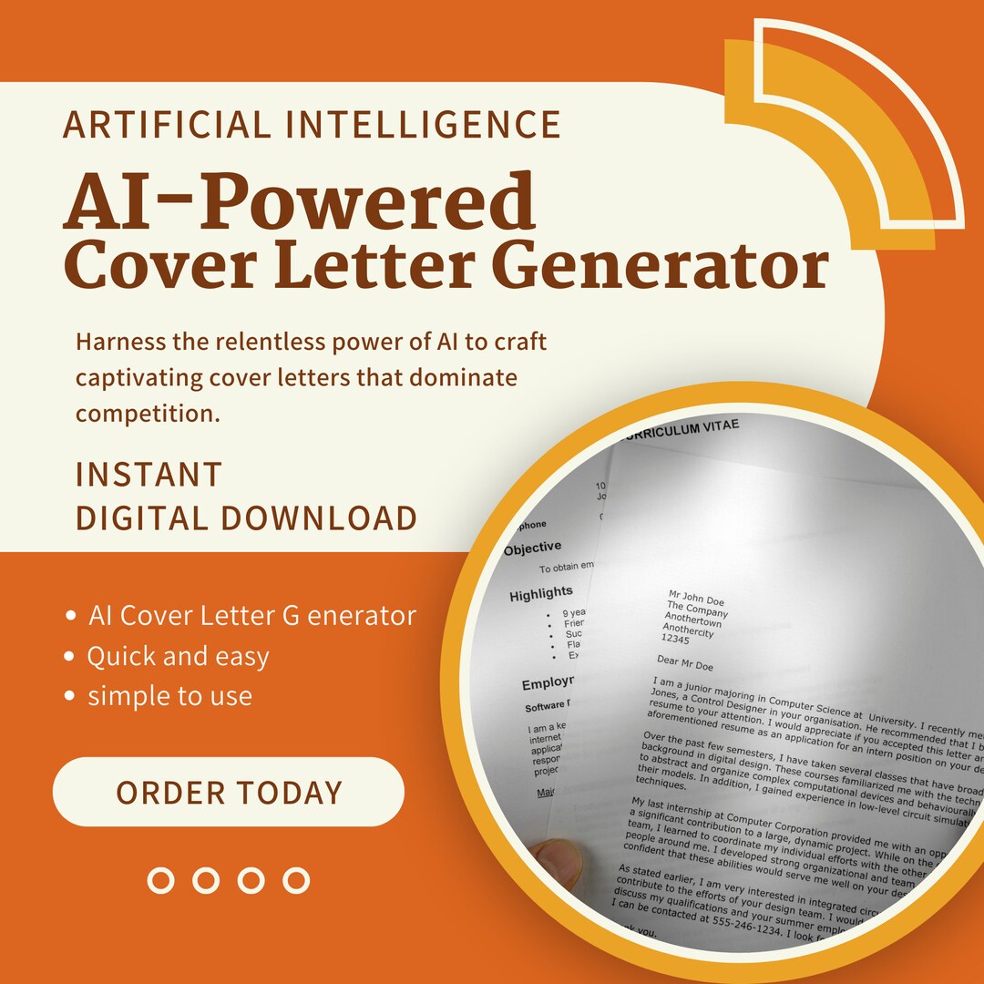 A I Cover Letter Generator, Cover Letter, Professional Cover Letter ...