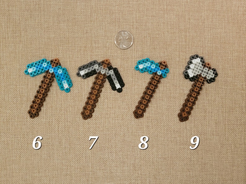 Minecraft Tools, Weapons, Armor Perler Bead Keychains & Magnets - Etsy