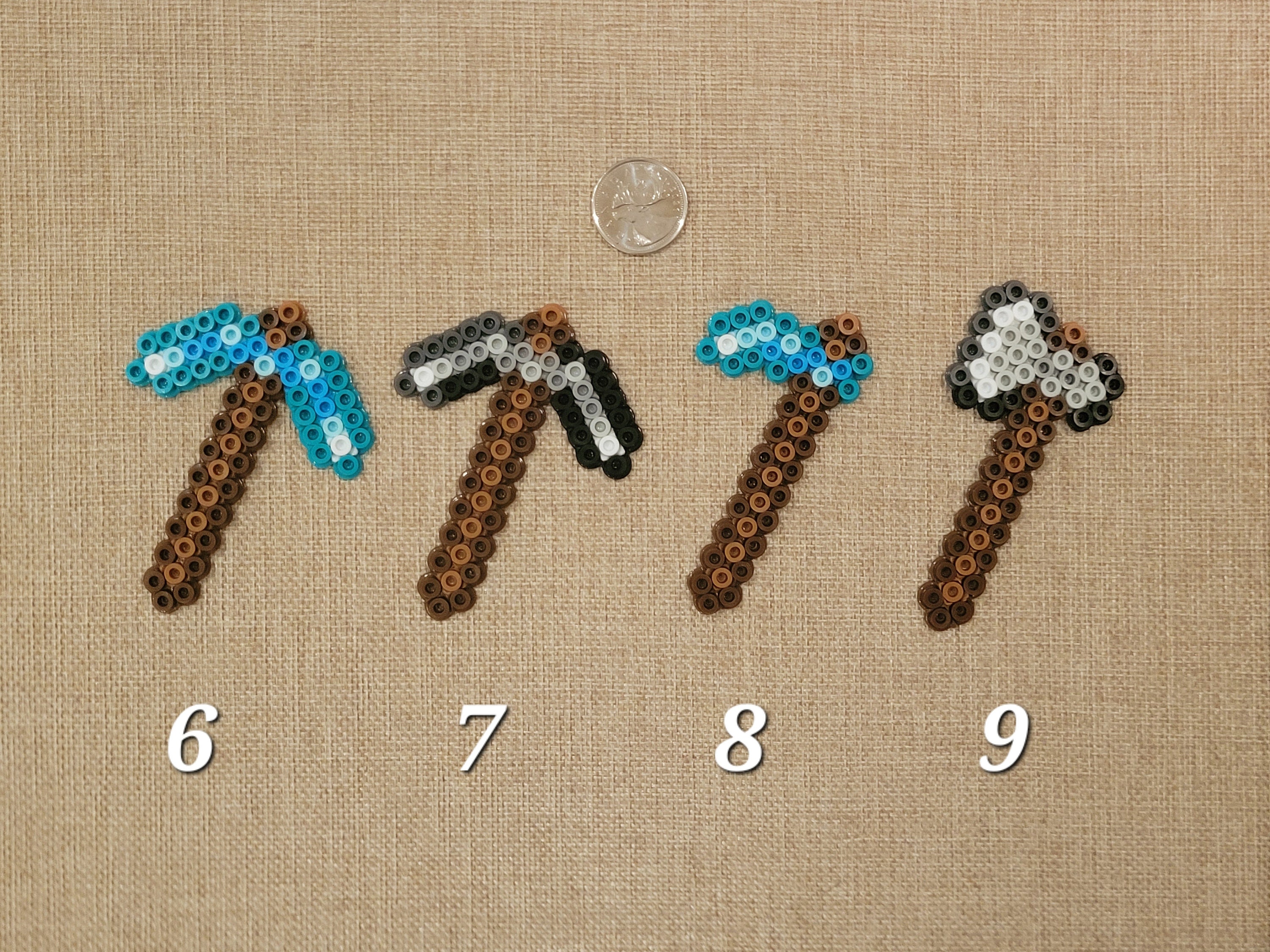 Minecraft Tools, Weapons, Armor Perler Bead Keychains & Magnets - Etsy