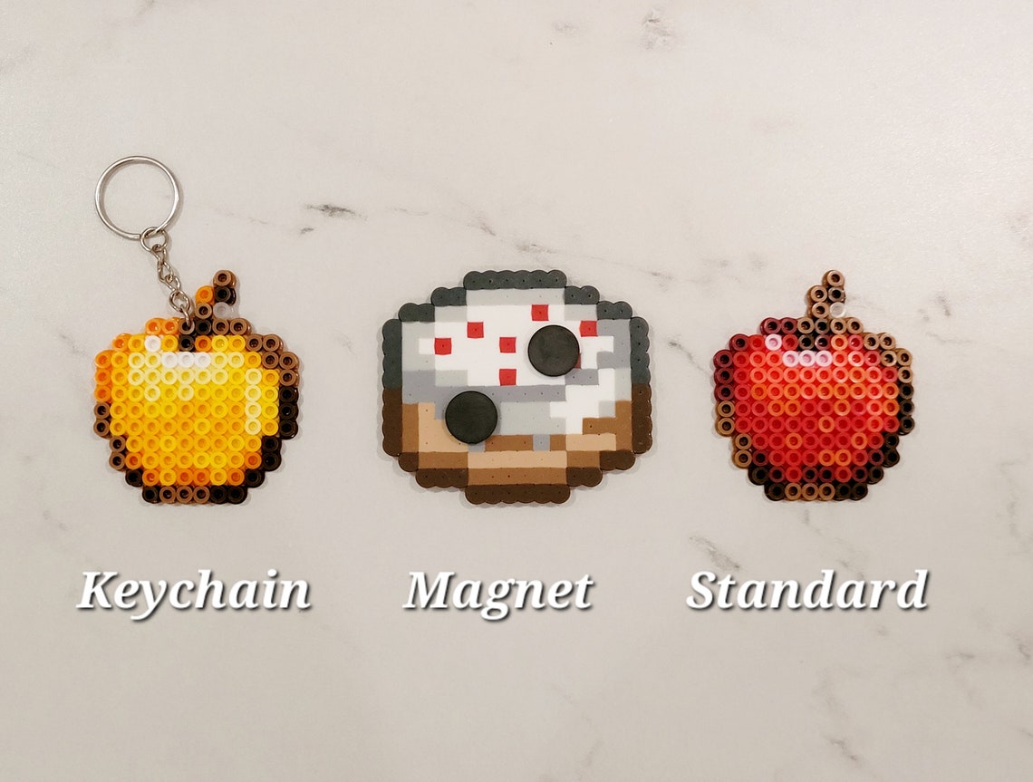 Minecraft Food Golden Apple Cake Perler Bead Keychains & - Etsy