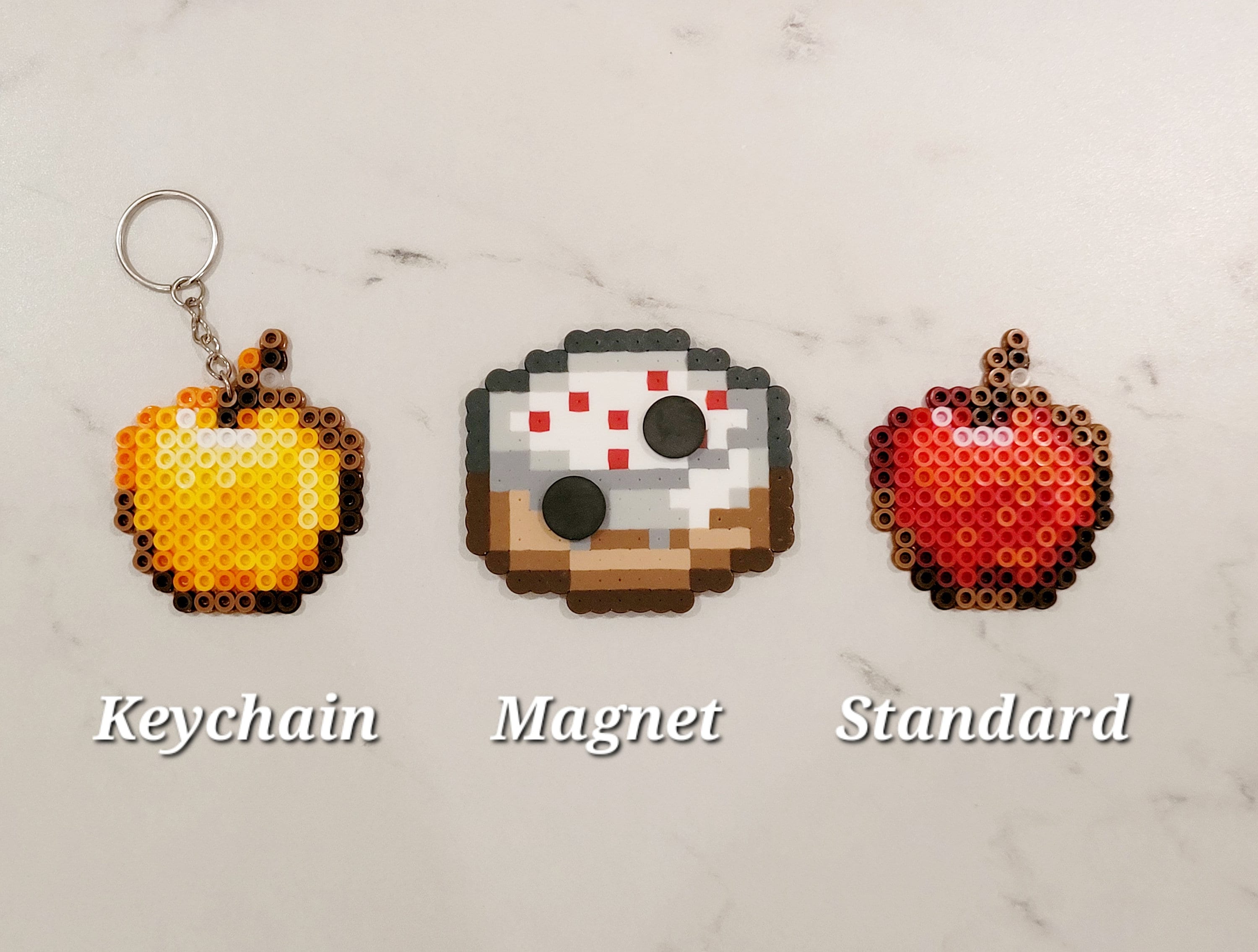 Minecraft Food Golden Apple Cake Perler Bead Keychains & - Etsy