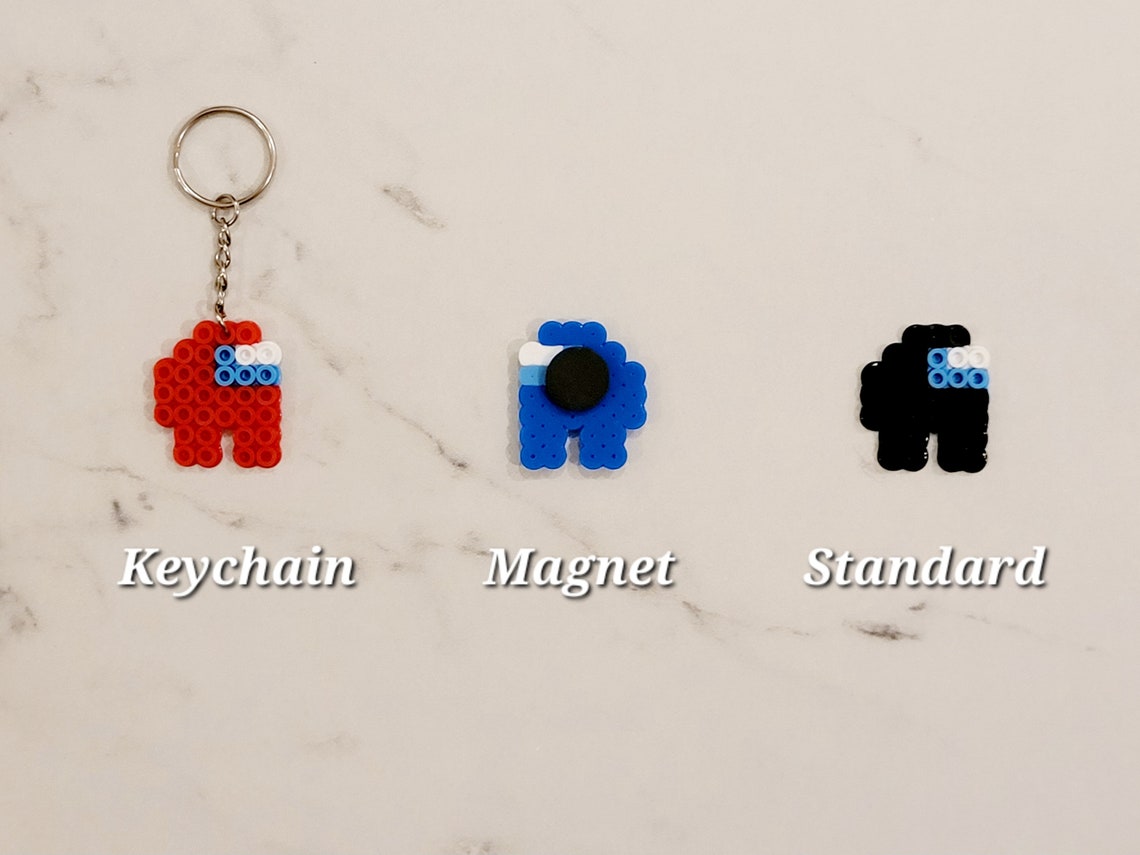 Among Us Crewmate Imposter Perler Bead Keychains & Magnets - Etsy