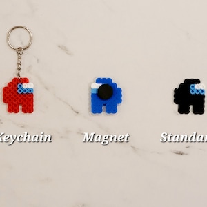 Among Us Crewmate Imposter Perler Bead Keychains & Magnets - Etsy