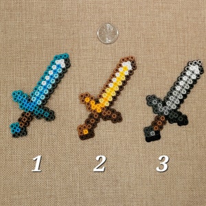 Minecraft Tools, Weapons, Armor Perler Bead Keychains & Magnets - Etsy