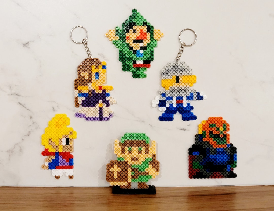 Zelda 8-bit Link Sheik Ganondorf Tingle Tetra Perler Beads Keychains ...