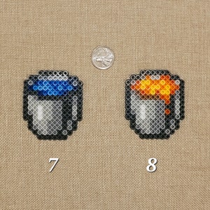 Minecraft Items Potions Bucket Ender Pearl Heart Hunger Perler Bead ...