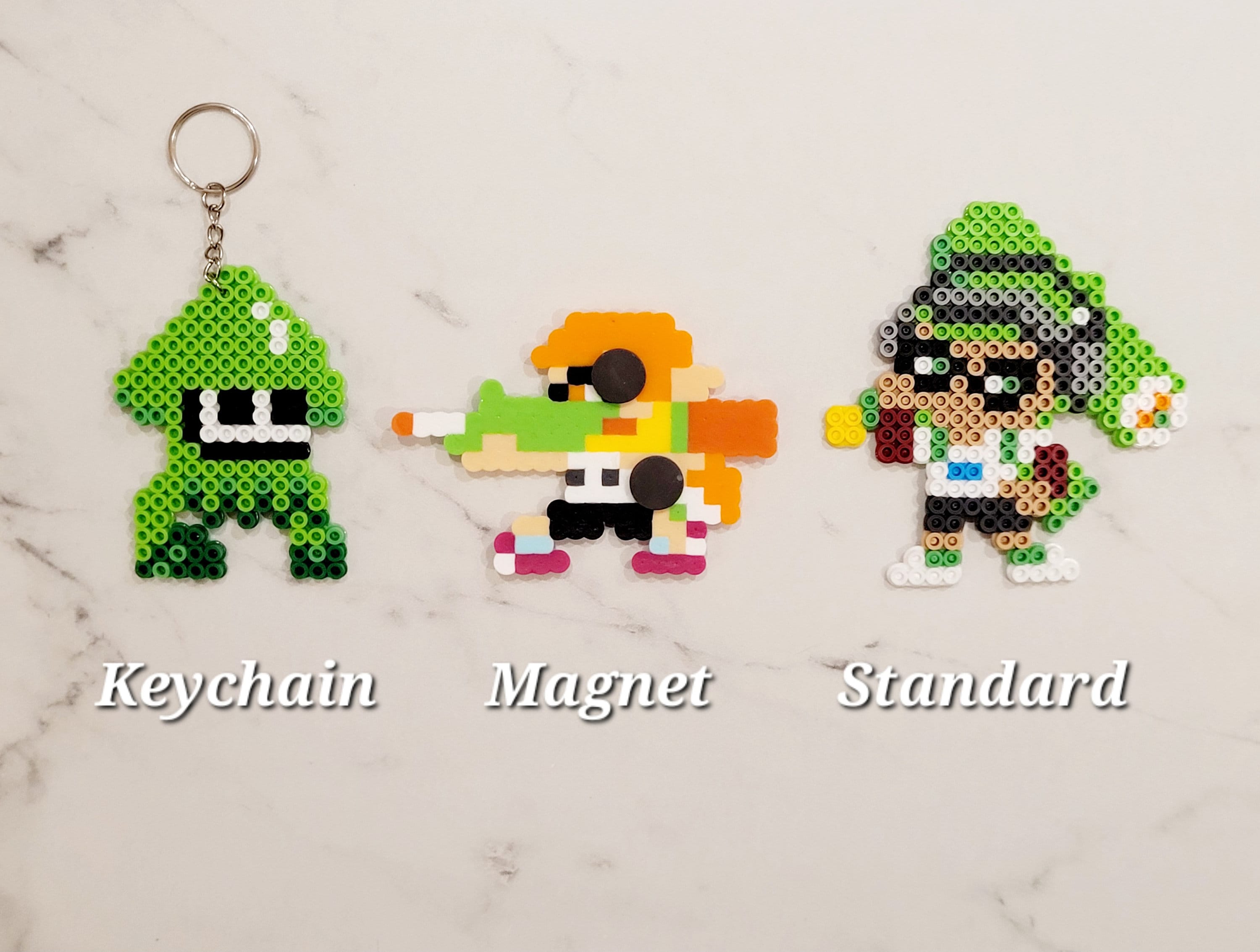 Splatoon Inklings Inkling Squid Perler Bead Keychains Figurines ...