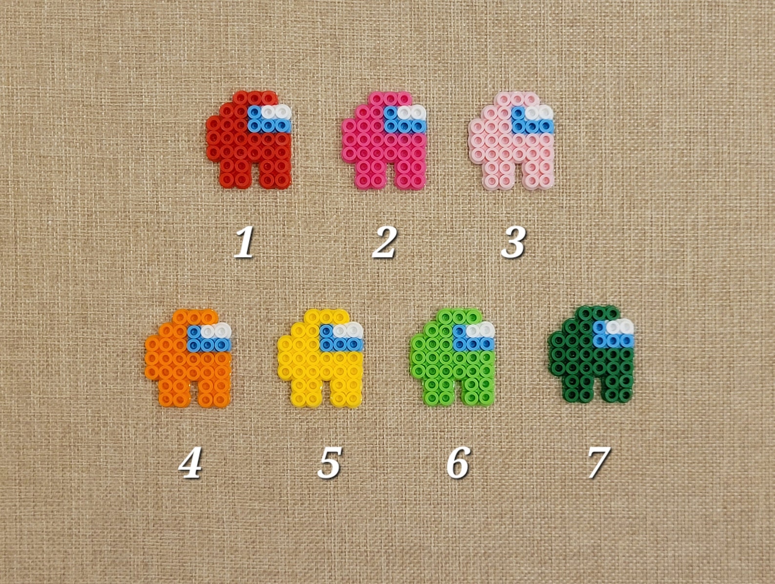 Among Us Crewmate Imposter Perler Bead Keychains & Magnets - Etsy