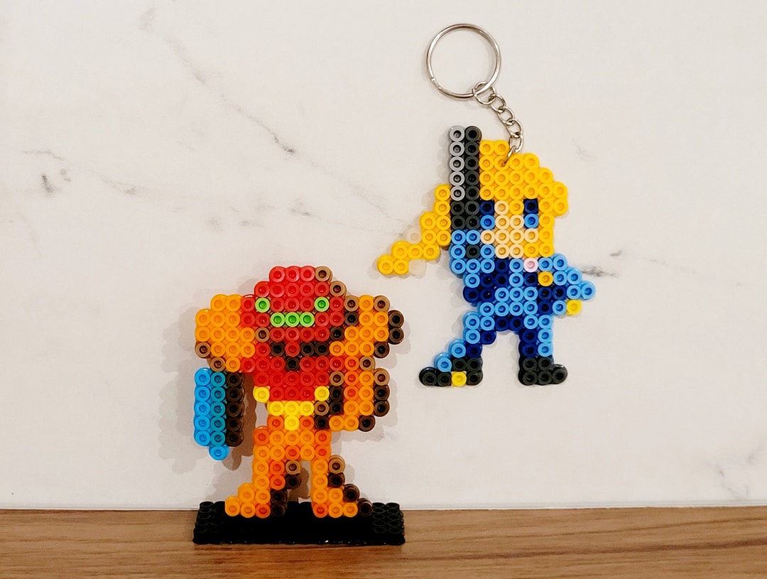 Metroid Samus Zero Suit Samus Perler Bead Keychains Figurines & Magnets ...