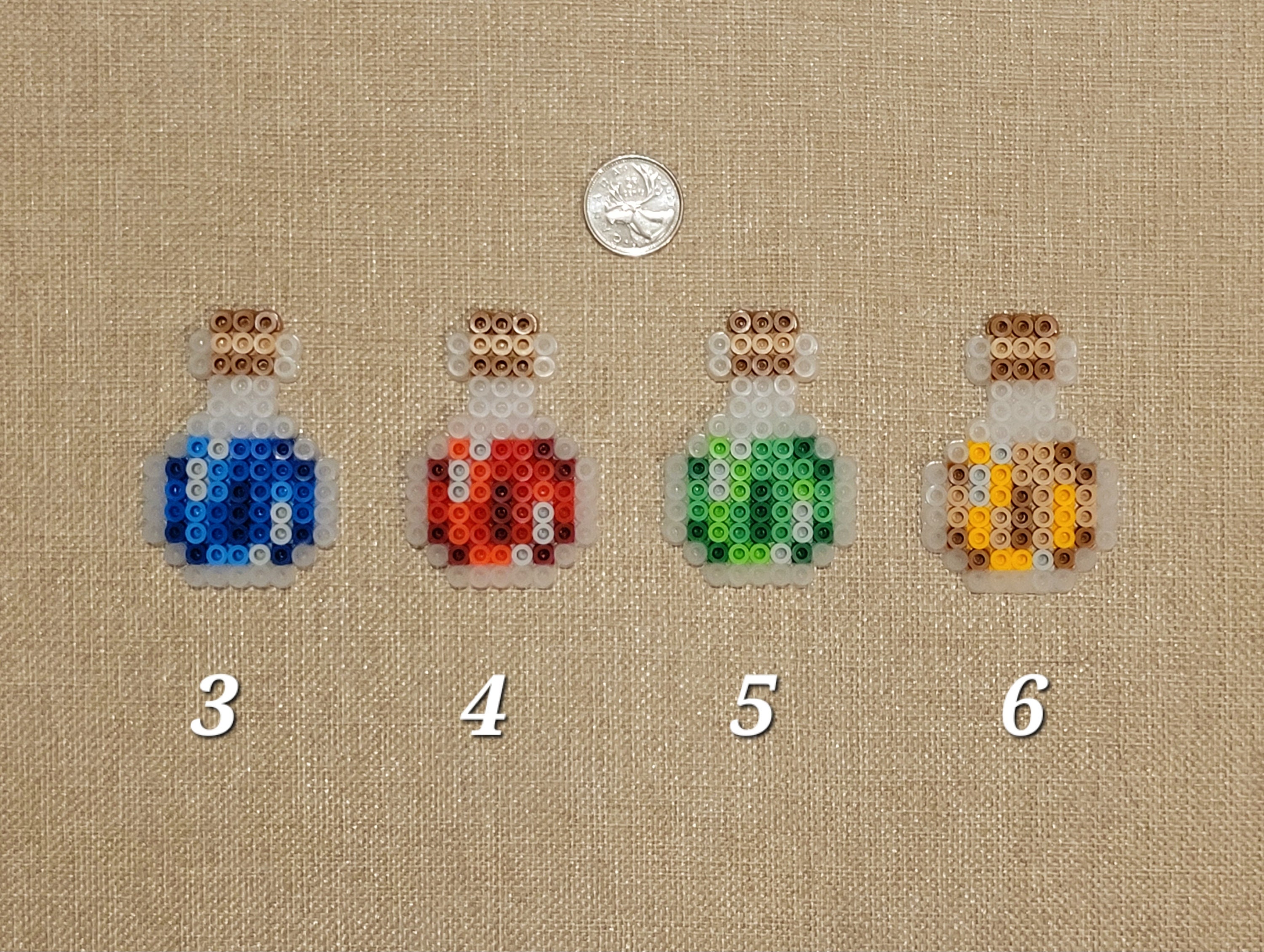 Minecraft Items Potions Bucket Ender Pearl Heart Hunger Perler Bead ...