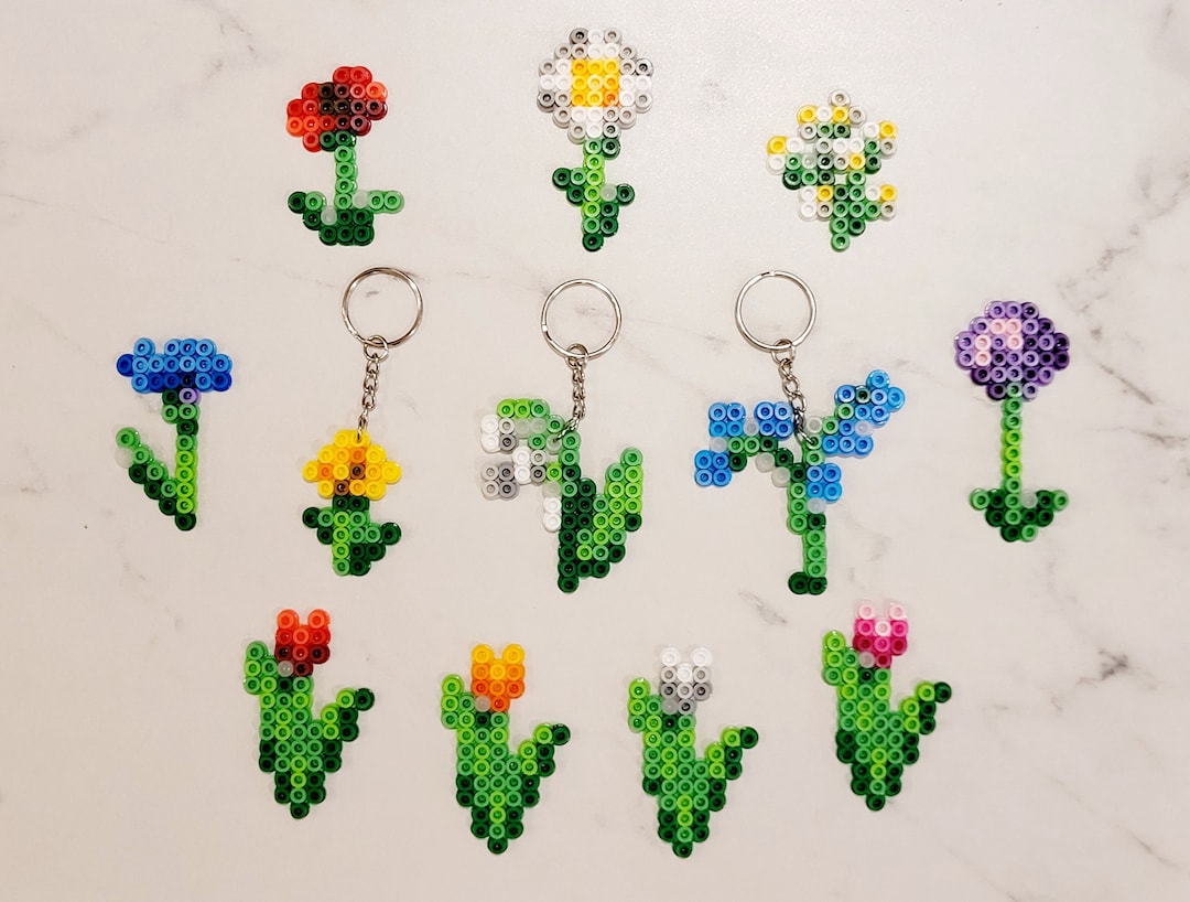 Minecraft Flowers Tulip Blue Orchid Lily of the Valley Perler Bead ...