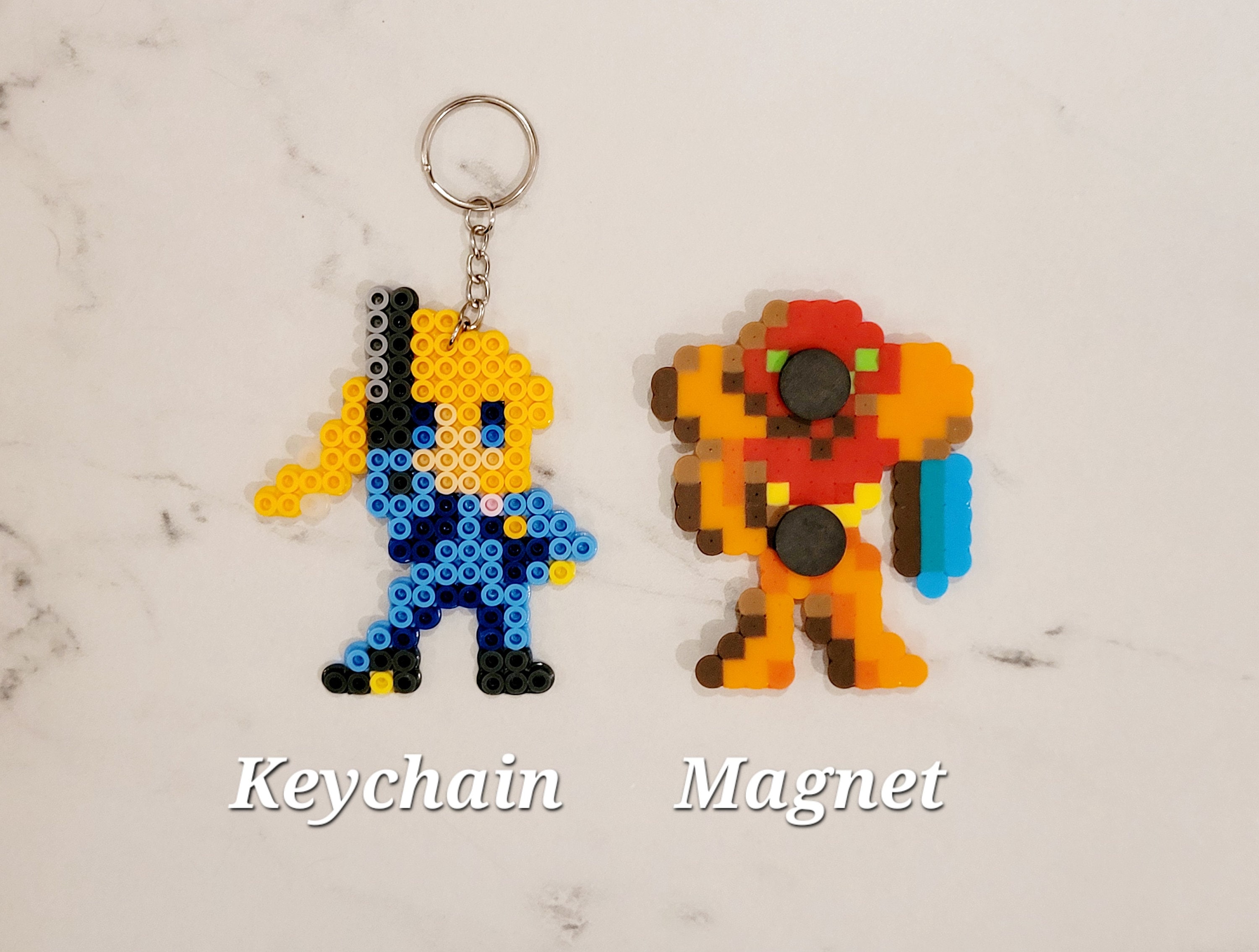 Metroid Samus Zero Suit Samus Perler Bead Keychains Figurines & Magnets ...